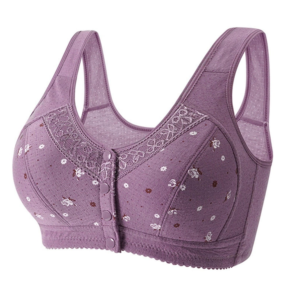Valcatch Women's Plus Size Wireless Front Closure Bra, Cotton ...