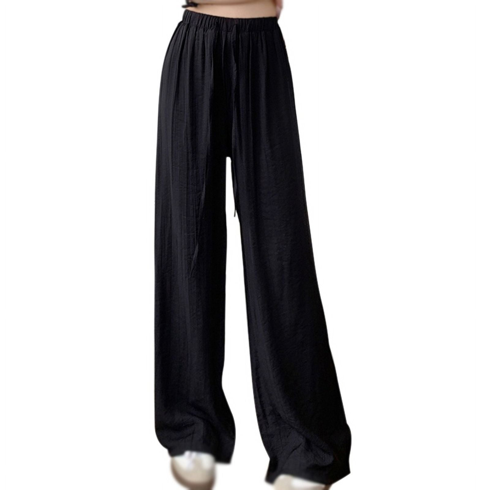 Valcatch Womens Summer Pants Flowy Wide Leg Beach Trousers Maxi Pants ...