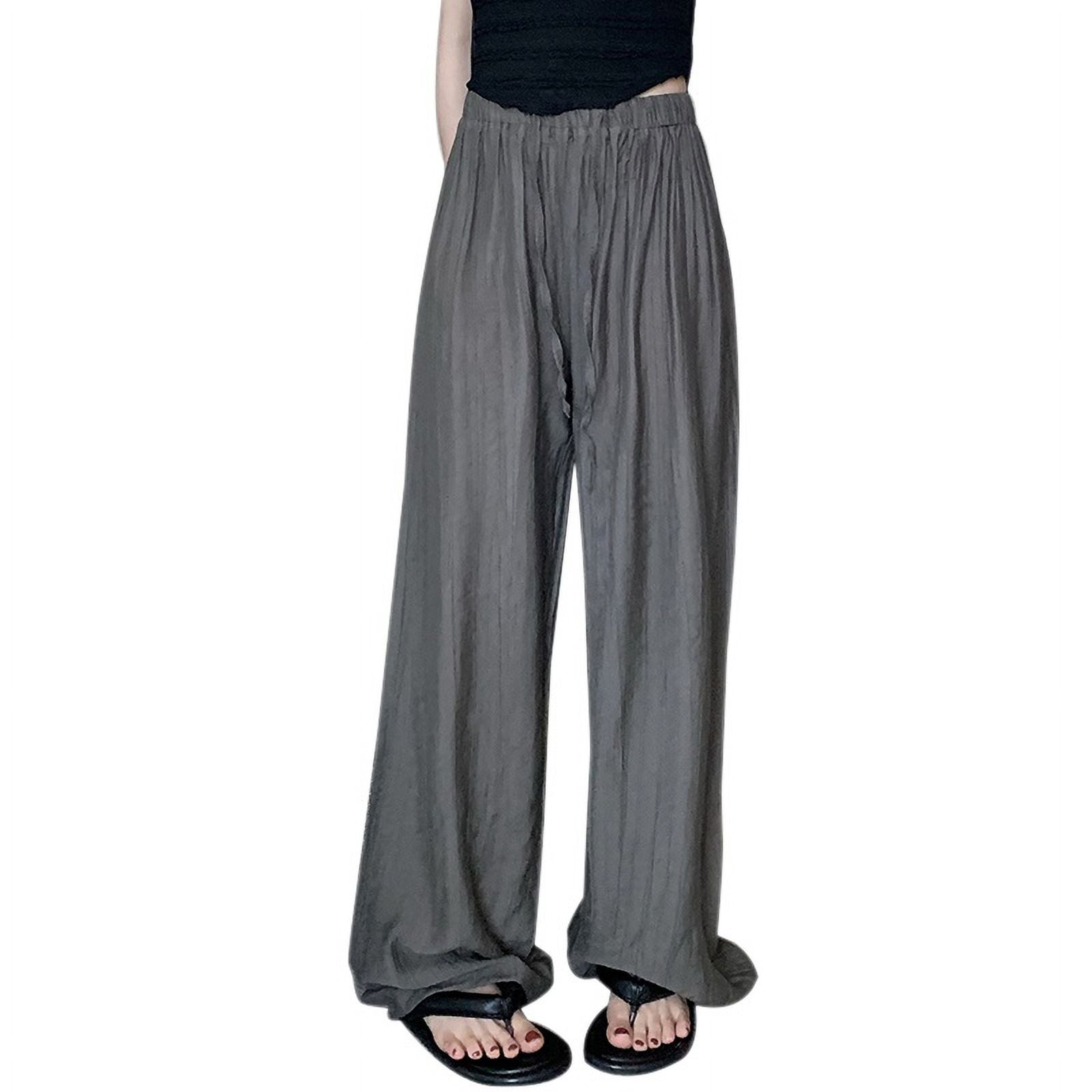 Valcatch Womens Summer Pants Flowy Wide Leg Beach Trousers Maxi Pants ...