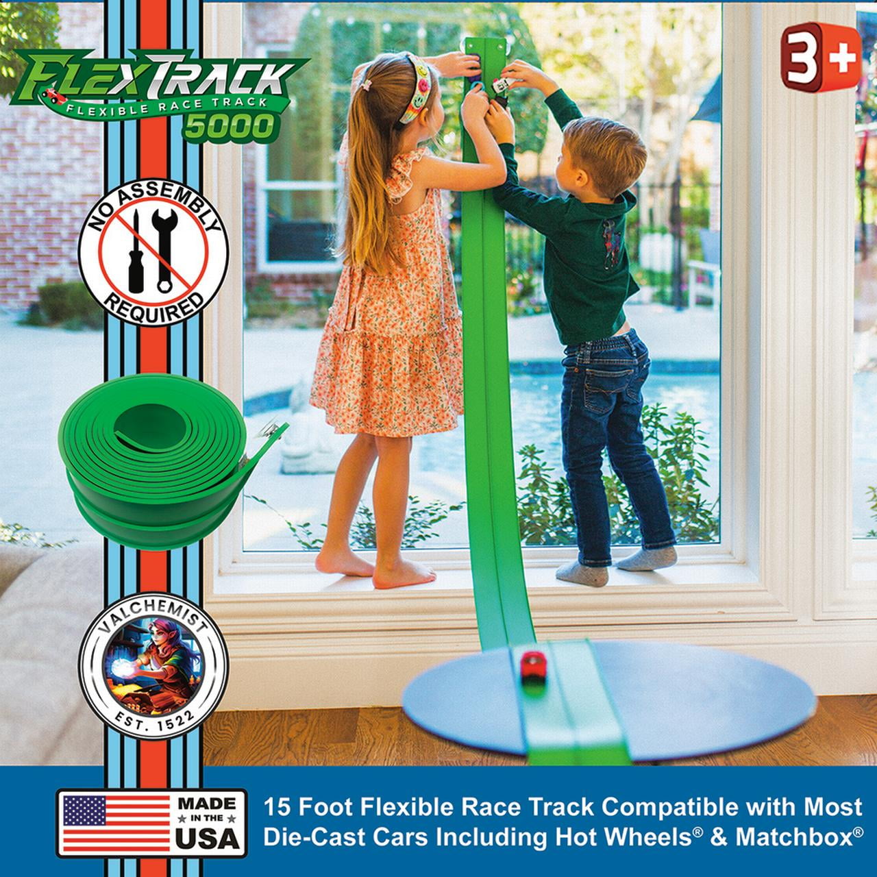 Valchemist FlexTrack 5000 Green Flexible Race Car Track for Kids Toy ...