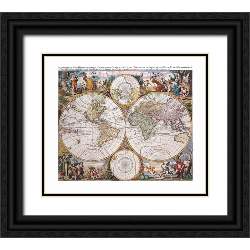 Valck 13x12 Black Ornate Wood Framed with Double Matting Museum Art ...