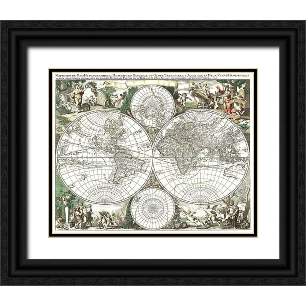 Valck 14x12 Black Ornate Wood Framed with Double Matting Museum Art ...