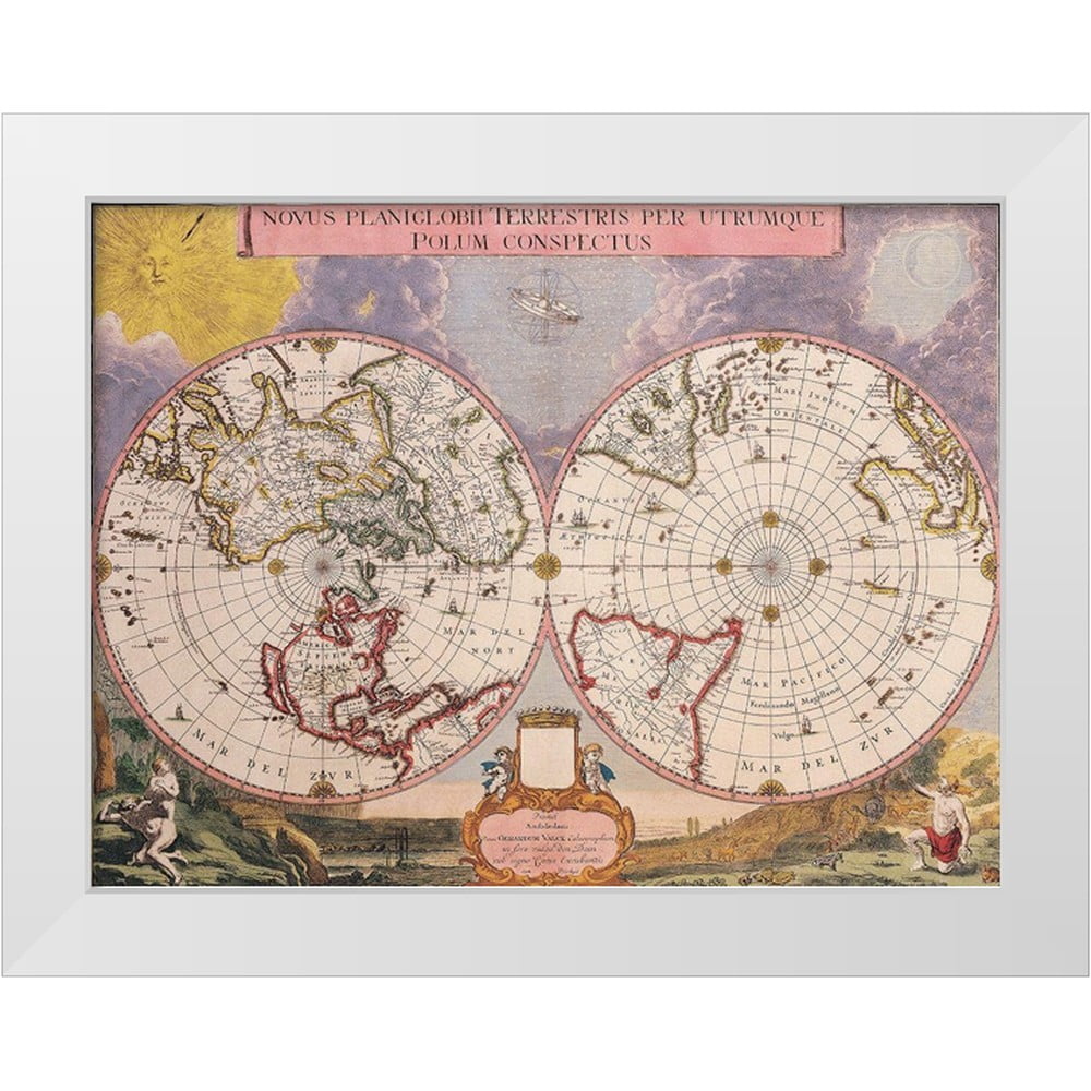 Valck 14x12 White Modern Wood Framed Museum Art Print Titled - World ...