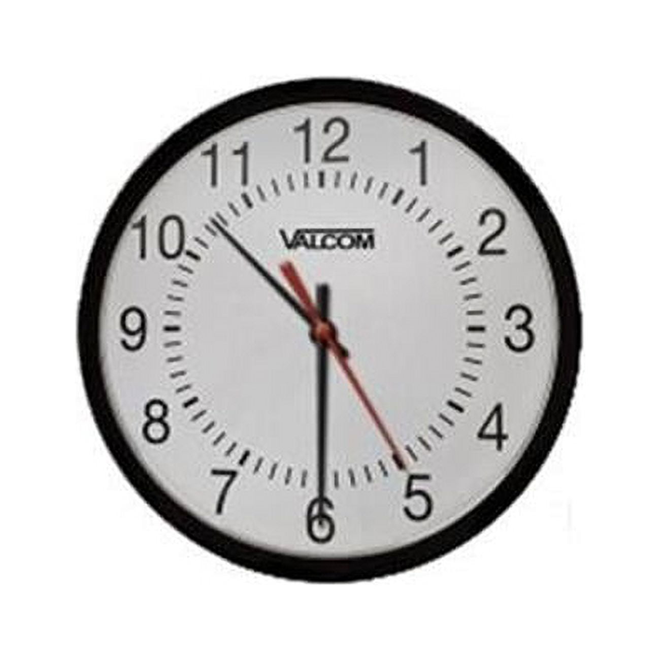 Valcom 12 in. Round Clock with Surface Mount - Black - 12in. - Walmart.com