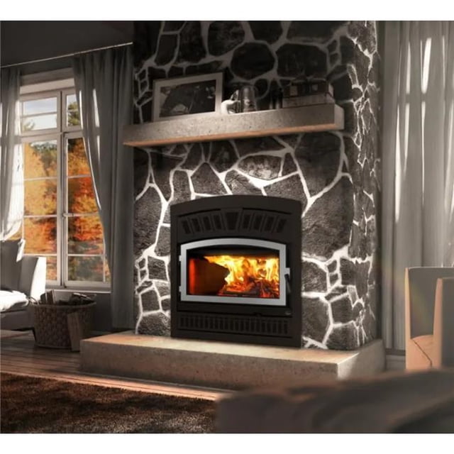 Valcourt Lafayette II Wood Fireplace - Black - Walmart.com