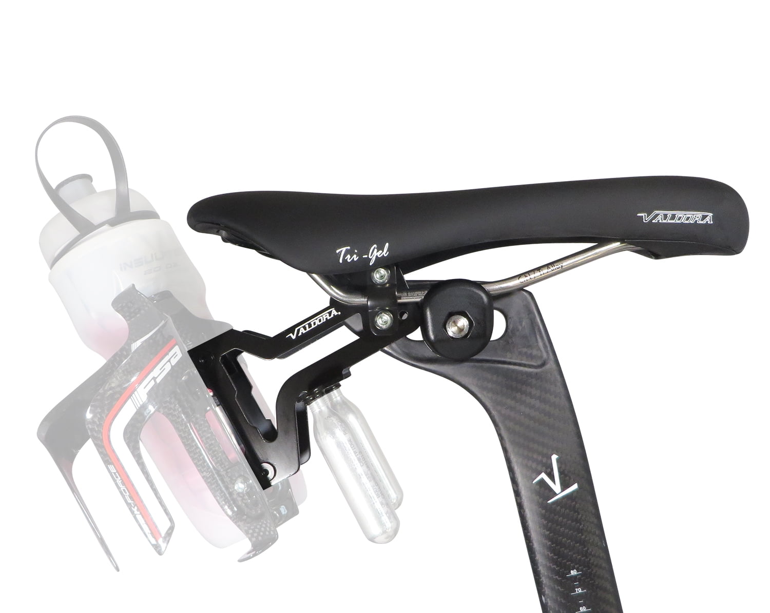 Valdora Triathlon Bike Accessories Under Saddle Alloy Bottle Cage Rack Dual Water Bottle Mount ...