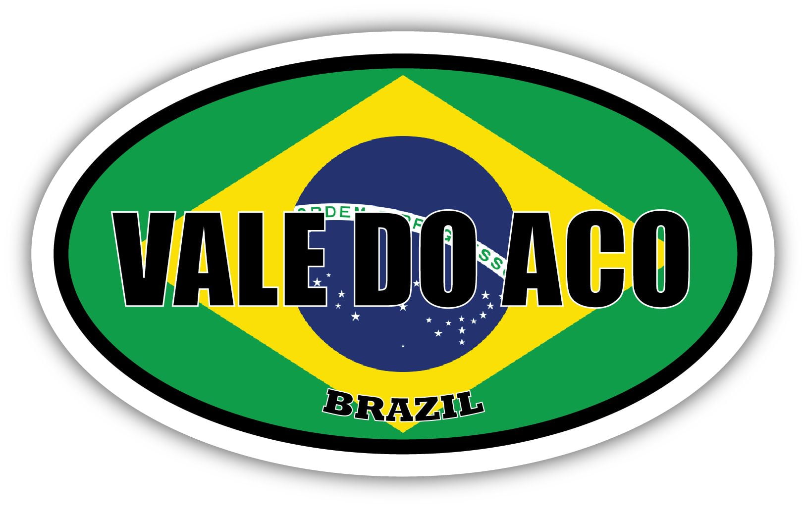 Vale do Aco Brazil Flag Oval Decal Vinyl Bumper Sticker 3x5 inches ...