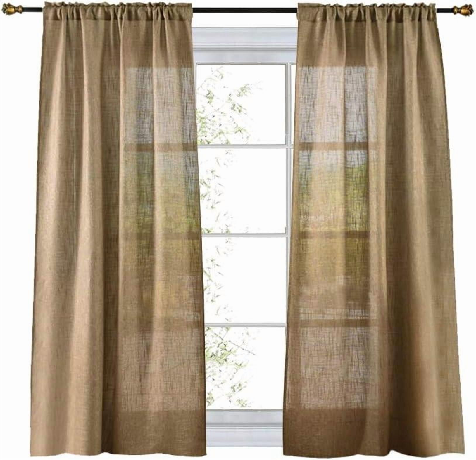 Valea Home Soft Burlap Natural Tan Rod Pocket Window Curtain Panels for ...
