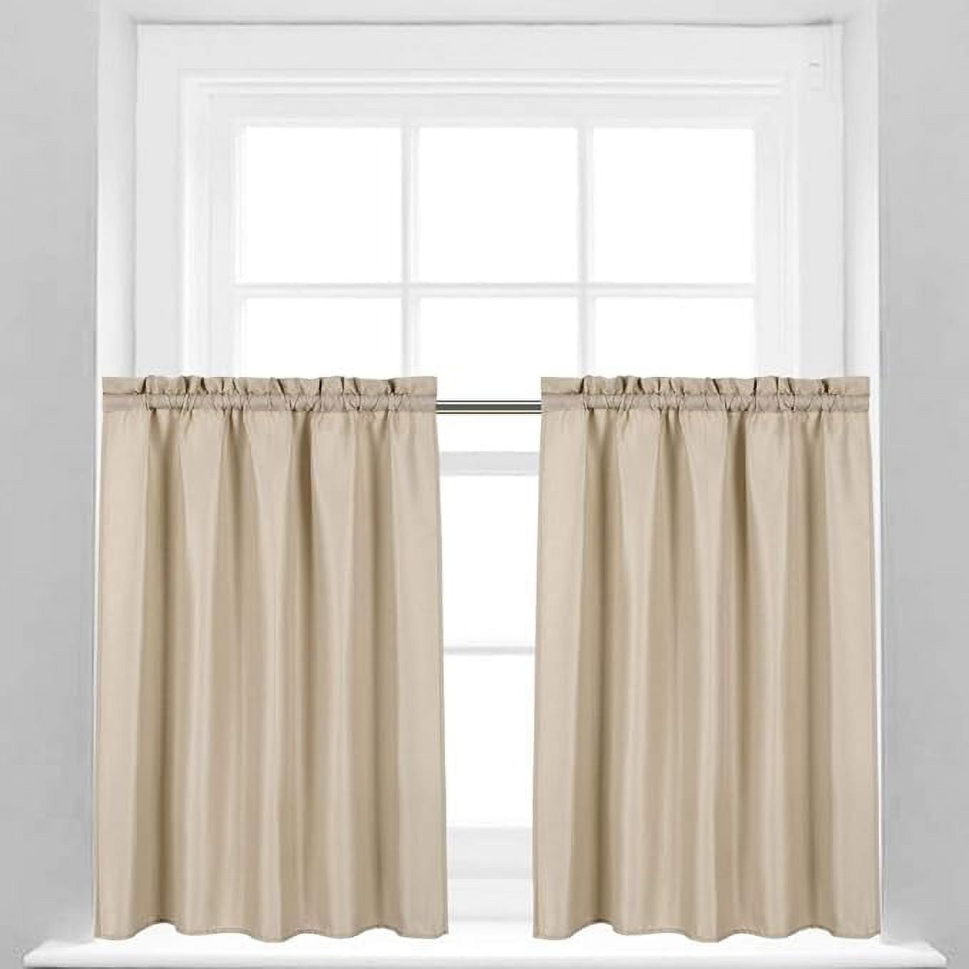 Valea Home Waffle Weave Textured Bathroom Window Curtains Water ...