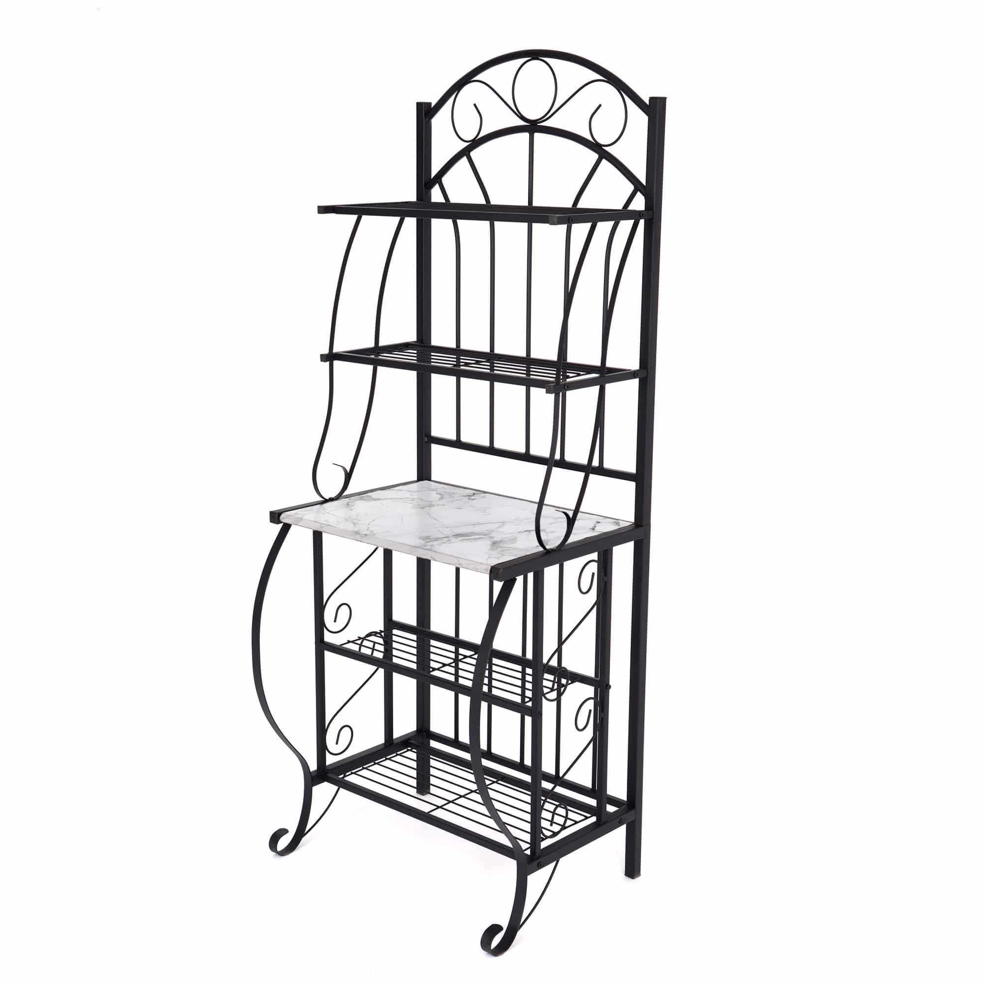 Boraam Valencia Rustic Baker's Rack with Faux Marble Shelf - Walmart.com