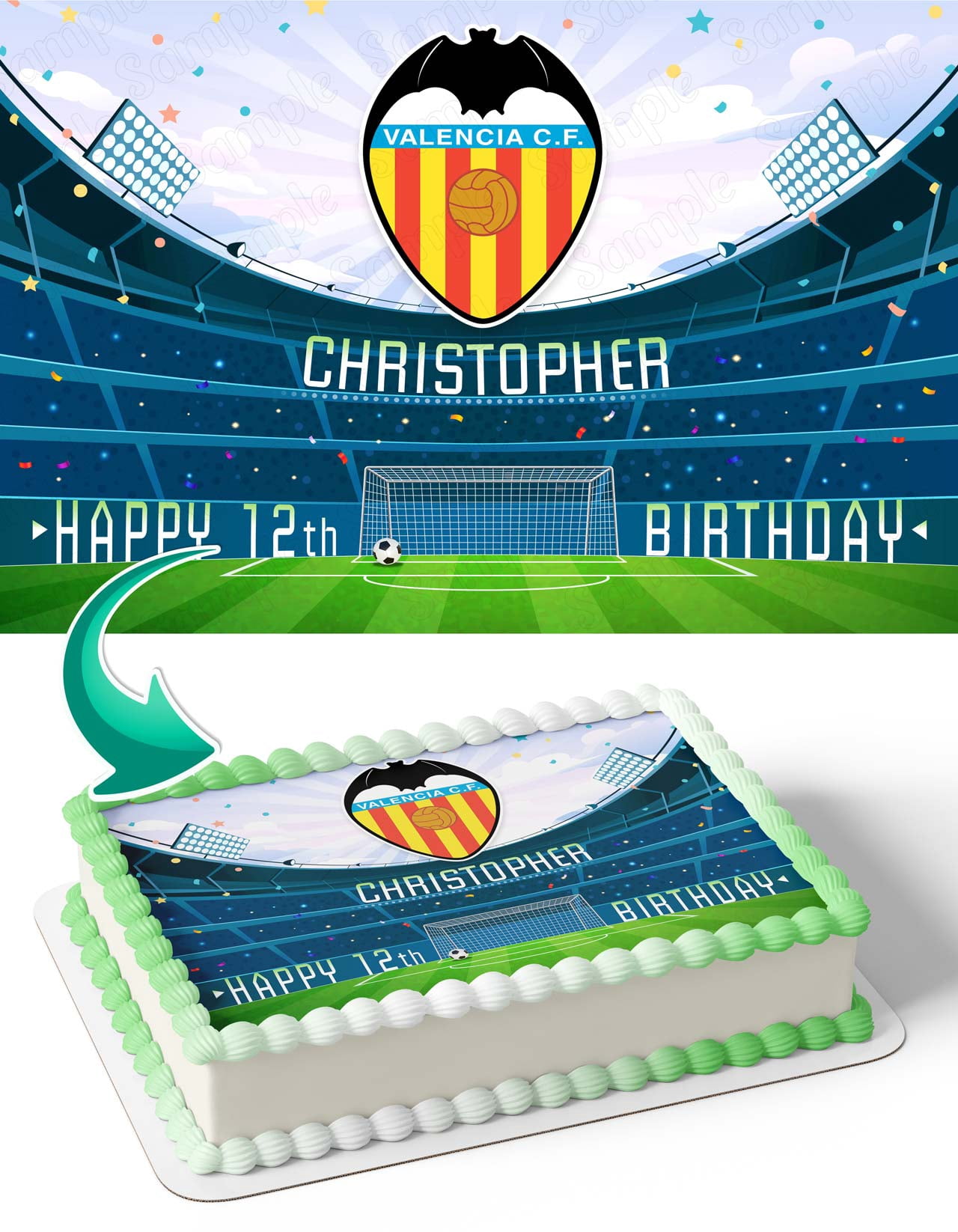 Valencia CF Edible Cake Image Topper Birthday Cake Picture Photo Icing ...