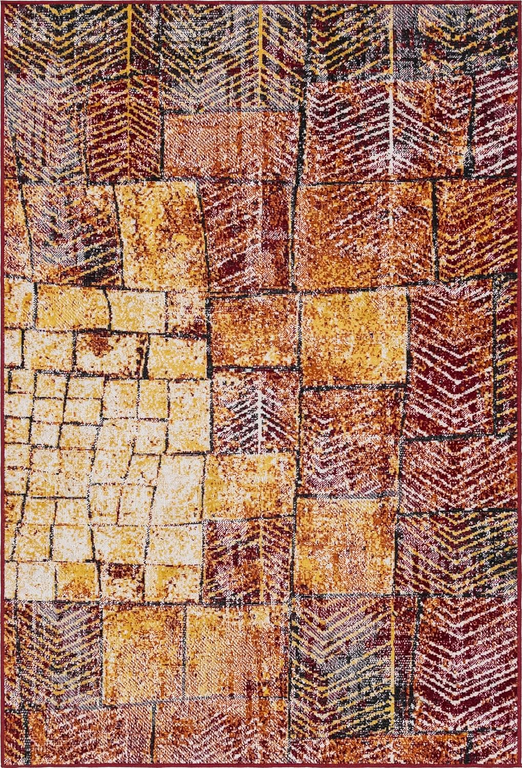 Valencia Collection Area Rug – 4' x 6' Rust Red Low Rug Perfect for ...