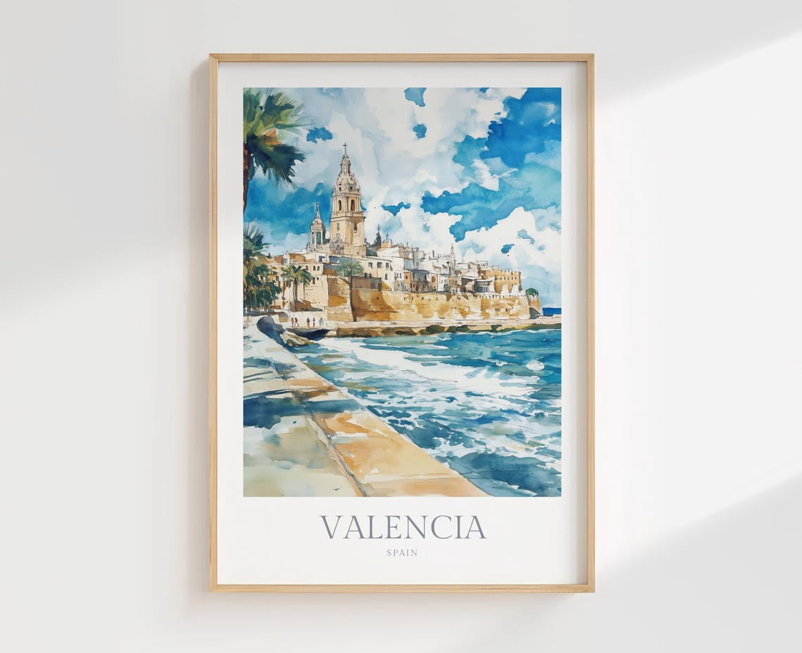 Valencia Poster Spain Wall Art Home Decor Travel Poster, Unframed Size ...