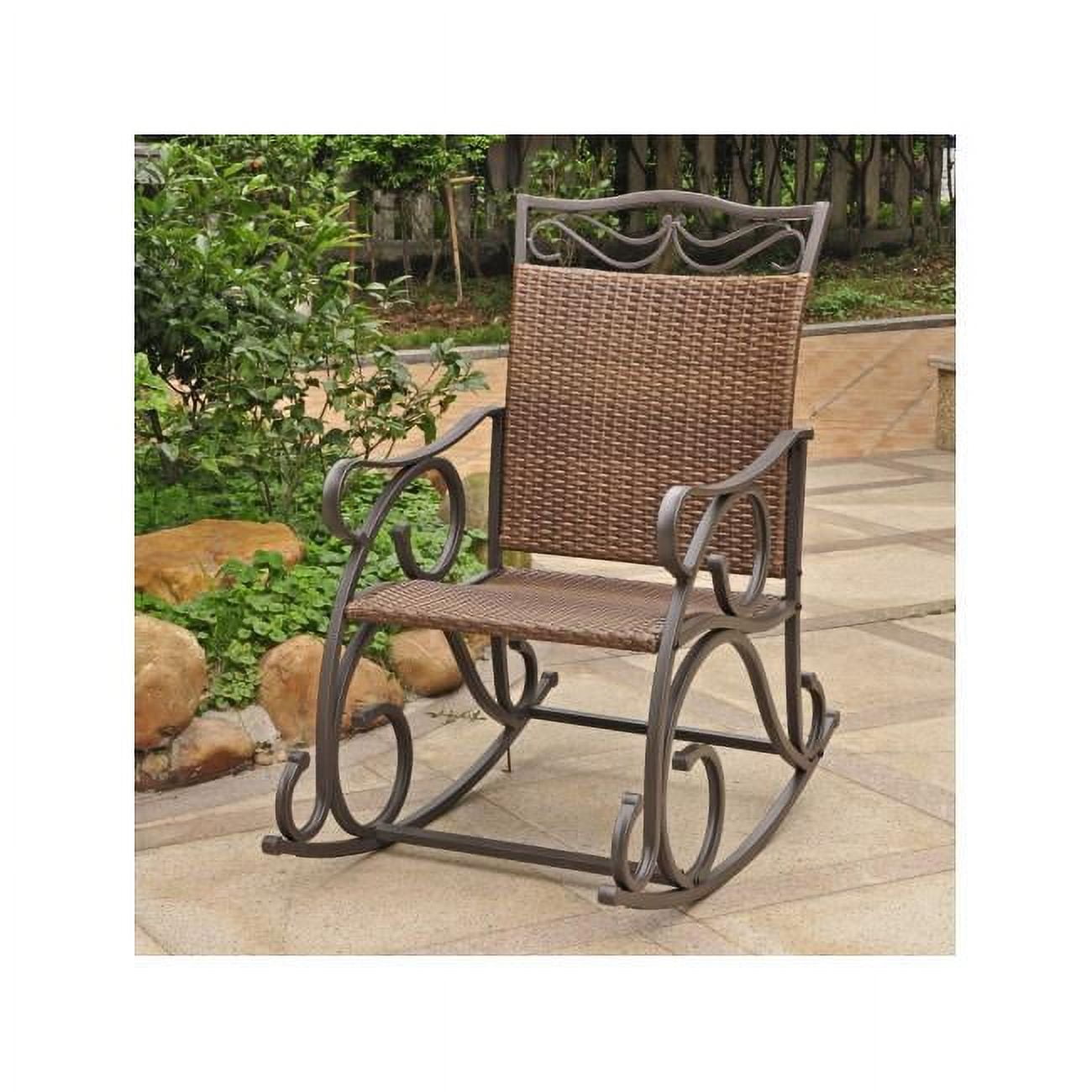 Valencia Resin Wicker & Steel Rocker, Antique Brown - Walmart.com