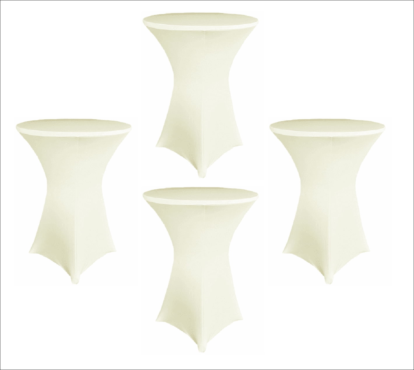 Valentina CoverCo Ivory 4 Pack 30 Round Stretch Fit Spandex Highboy ...