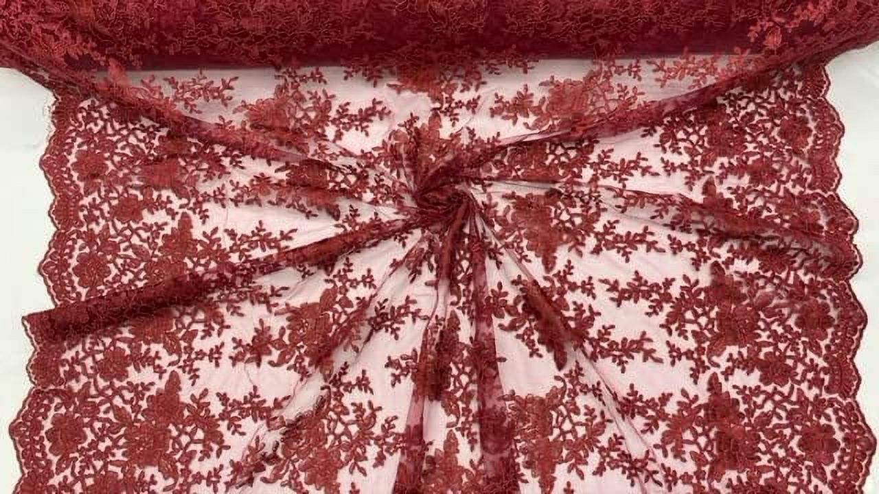 Valentina Textile Inc Embroidery Cord lace Fabric with embroderies on ...