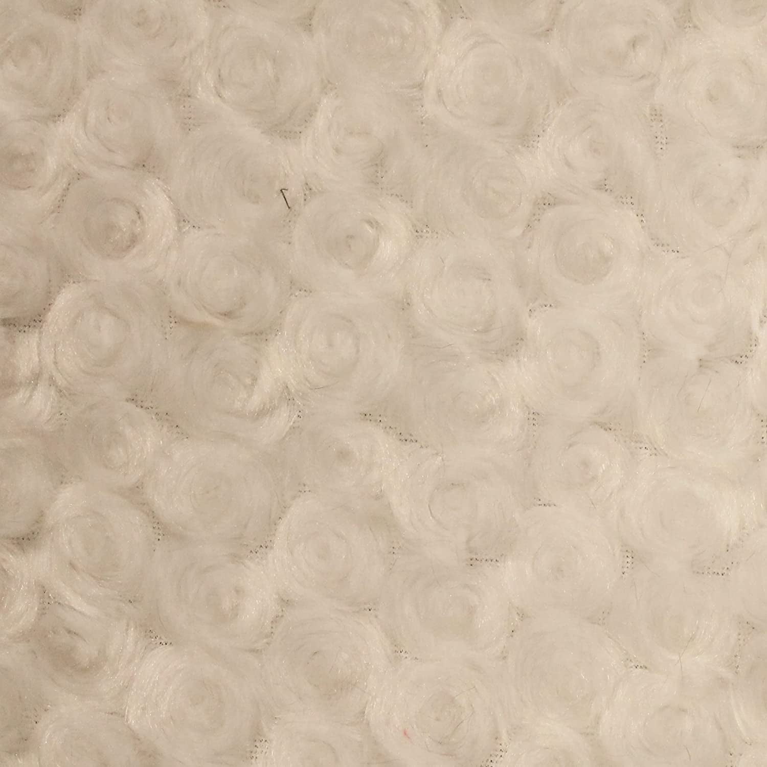 Valentina Textile Inc Minky Rosebud Fabric by The Yard(1 Yard, Ivory ...