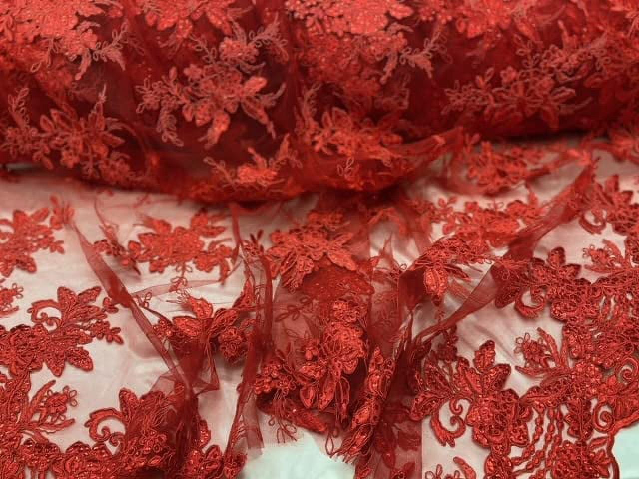 Valentina Textile Inc Sequin lace Fabric with embroderies on mesh VT-17 ...