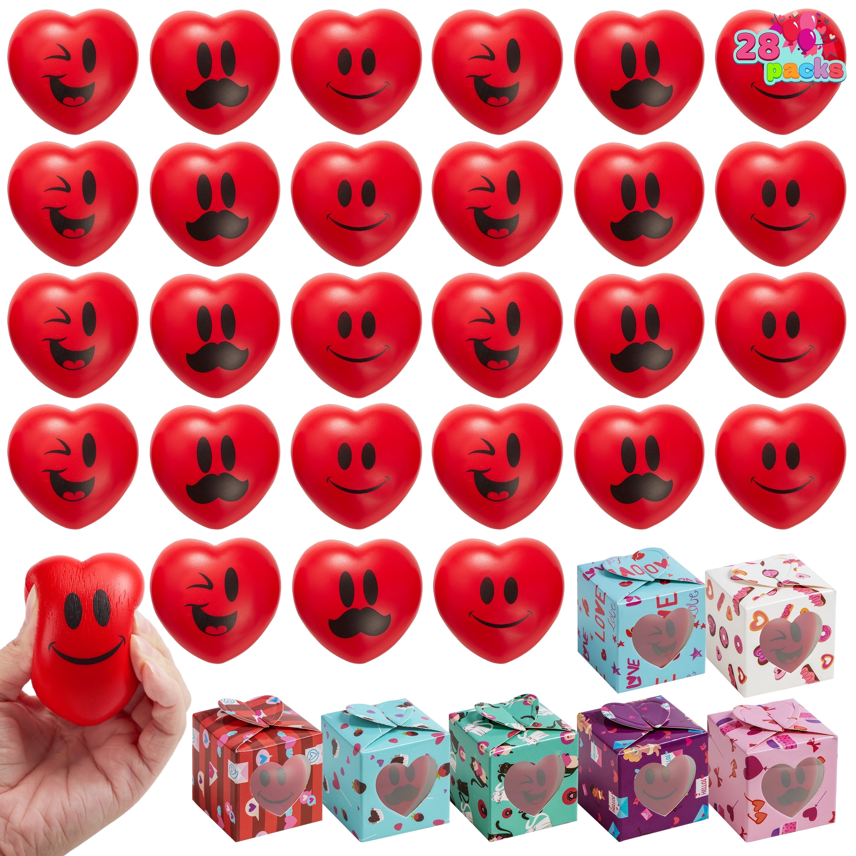 Joyfy Valentine 3D Box with Heart Shaped Mochi, 28 packs - Walmart.com