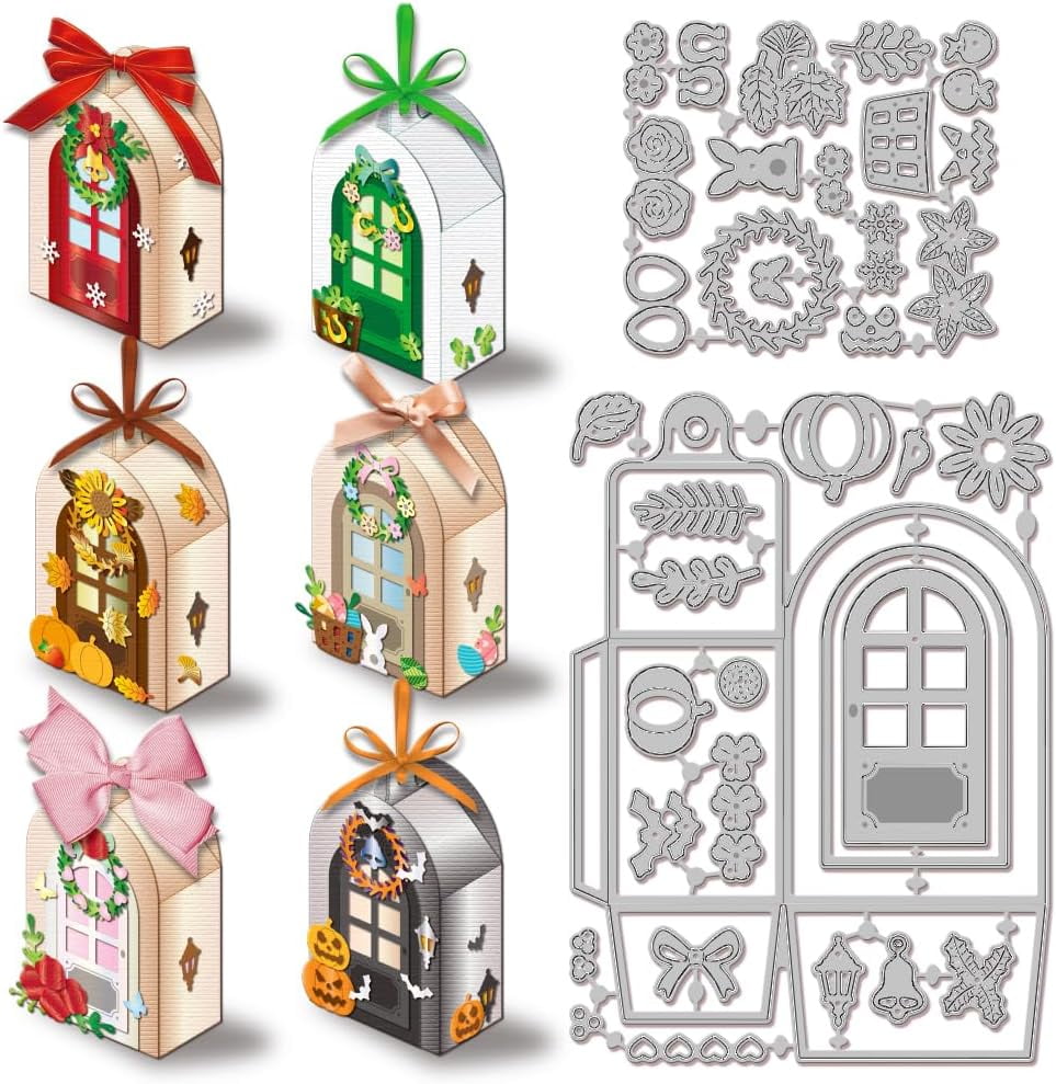Valentine 3D Holiday Door Box Cutting Dies for DIY Scrapbooking Metal ...