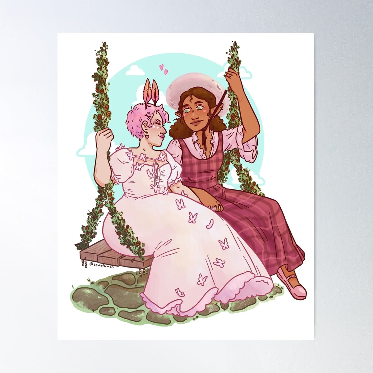 Valentine And Sprout Cottagecore Date Poster Wall Art, Modern Wall ...