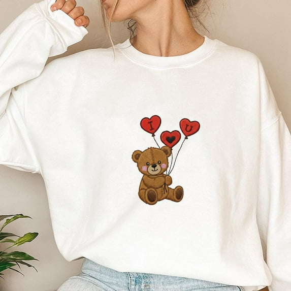 Valentine Bear Embroidery Design, I Love You Embroidery , Valentine's ...