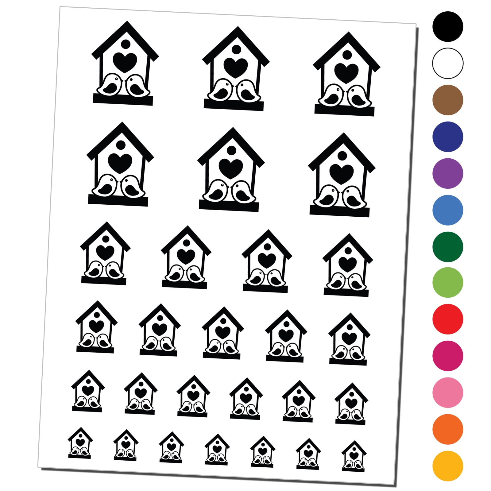 Valentine Bird House Valentine's Day Water Resistant Temporary Tattoo ...