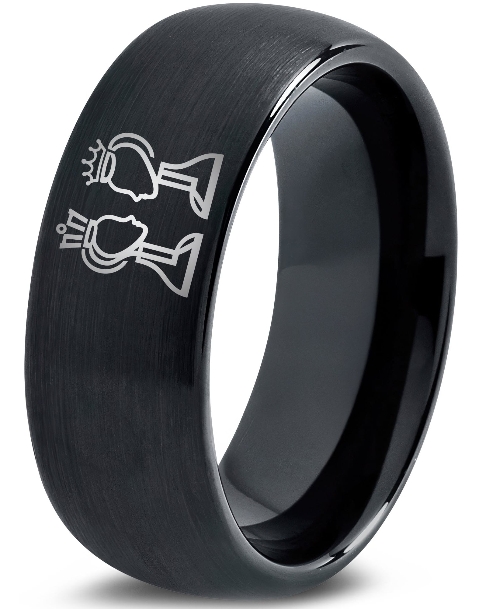 Valentine Black Mens Wedding Band Tungsten Ring Gamer in Loving Memory ...