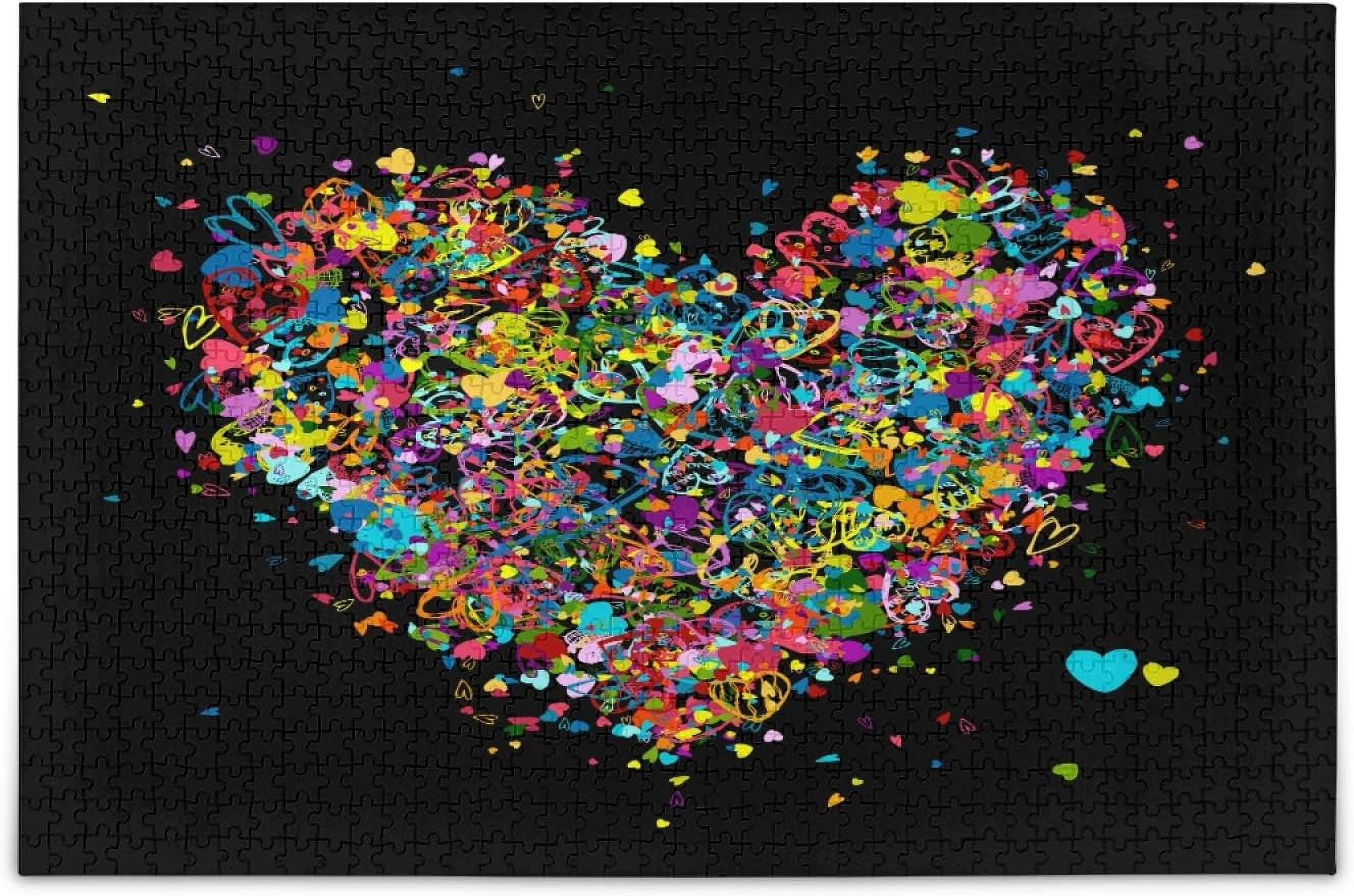 Valentine Colorful Heart Puzzle for Adults 1000 Piece Puzzles Game DIY ...
