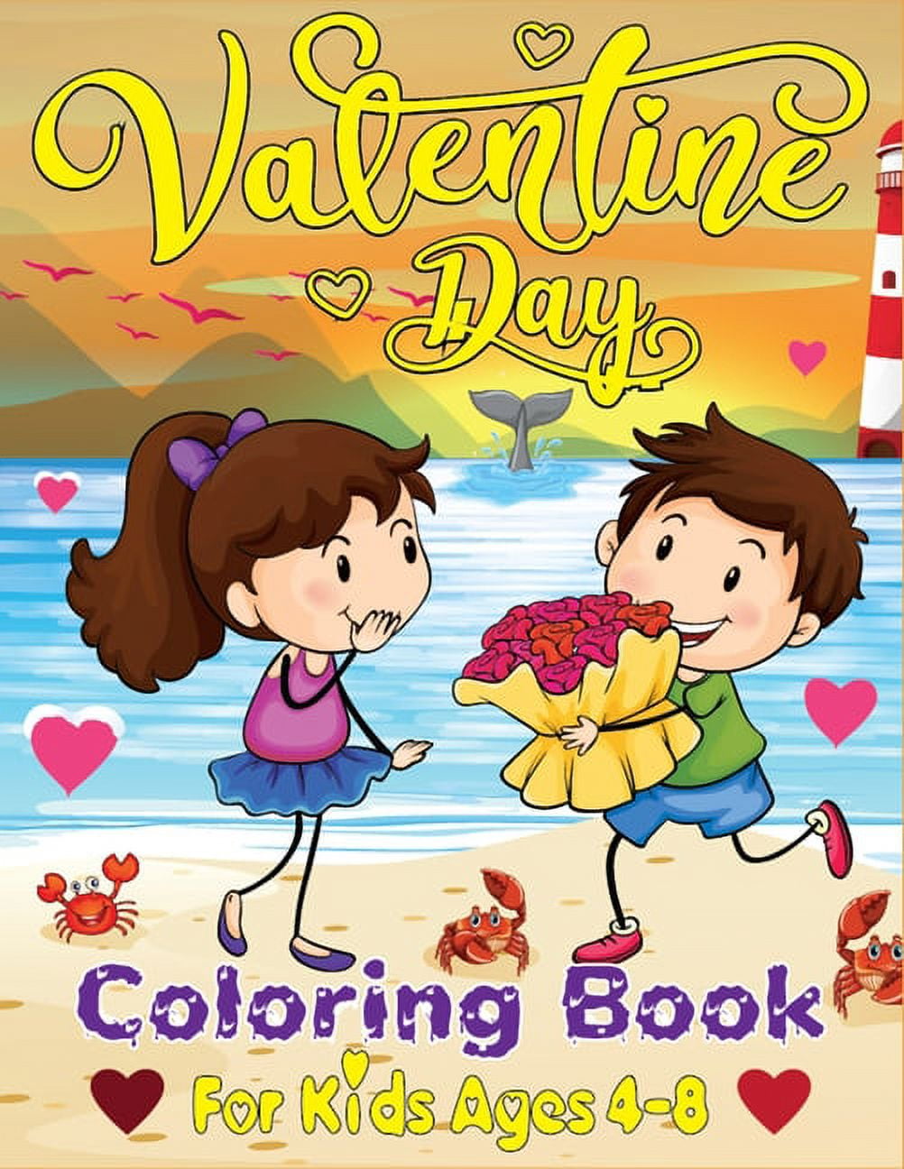 Valentine Day Coloring Book for Kids Ages 4-8 : Cute Valentine's ...