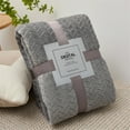 Valentine Day Fleece Decorative Blanket - 3D Jacquard Light Gray Throw ...