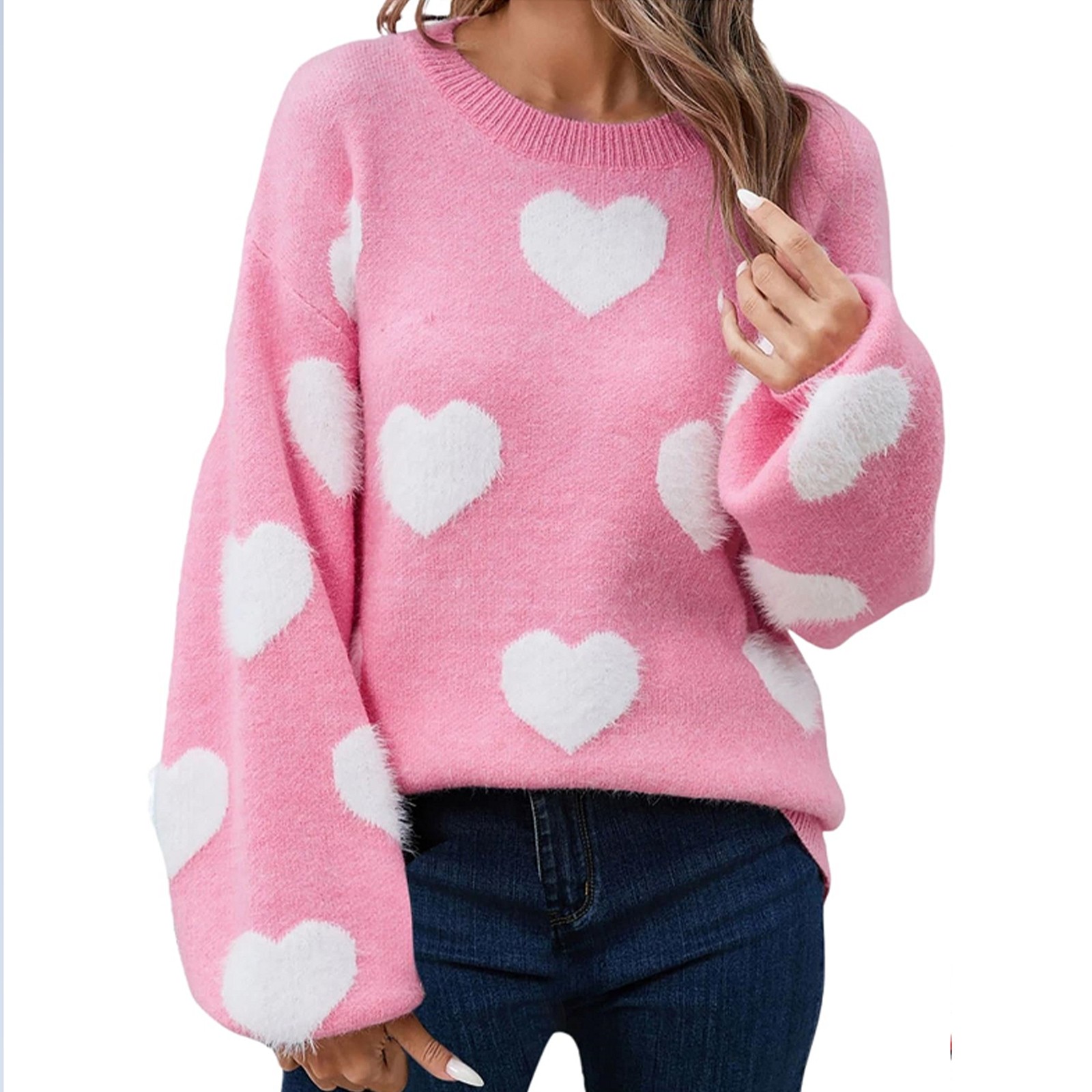 Valentine Day Sweatshirt for Women Casual Long Sleeve Shirts Oversize ...
