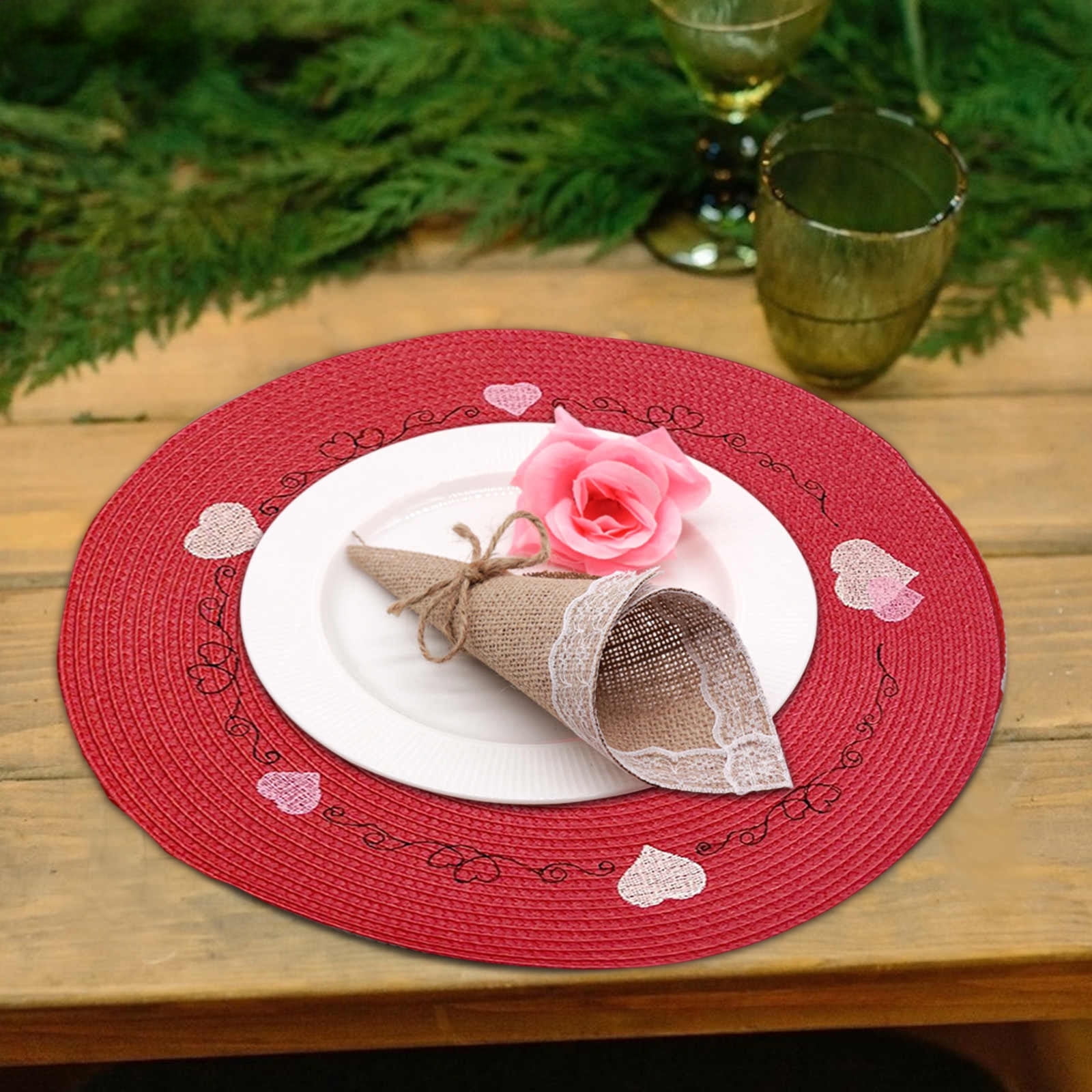 Valentine Decor Clearance! Romantic Valentine's Day Red Placemats ...