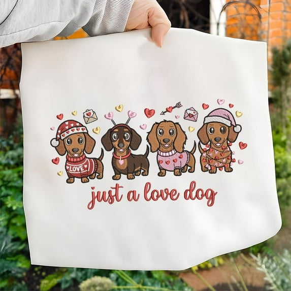 Valentine Dog Embroidery Design, Dachshund Machine , Dachshund Mom ...