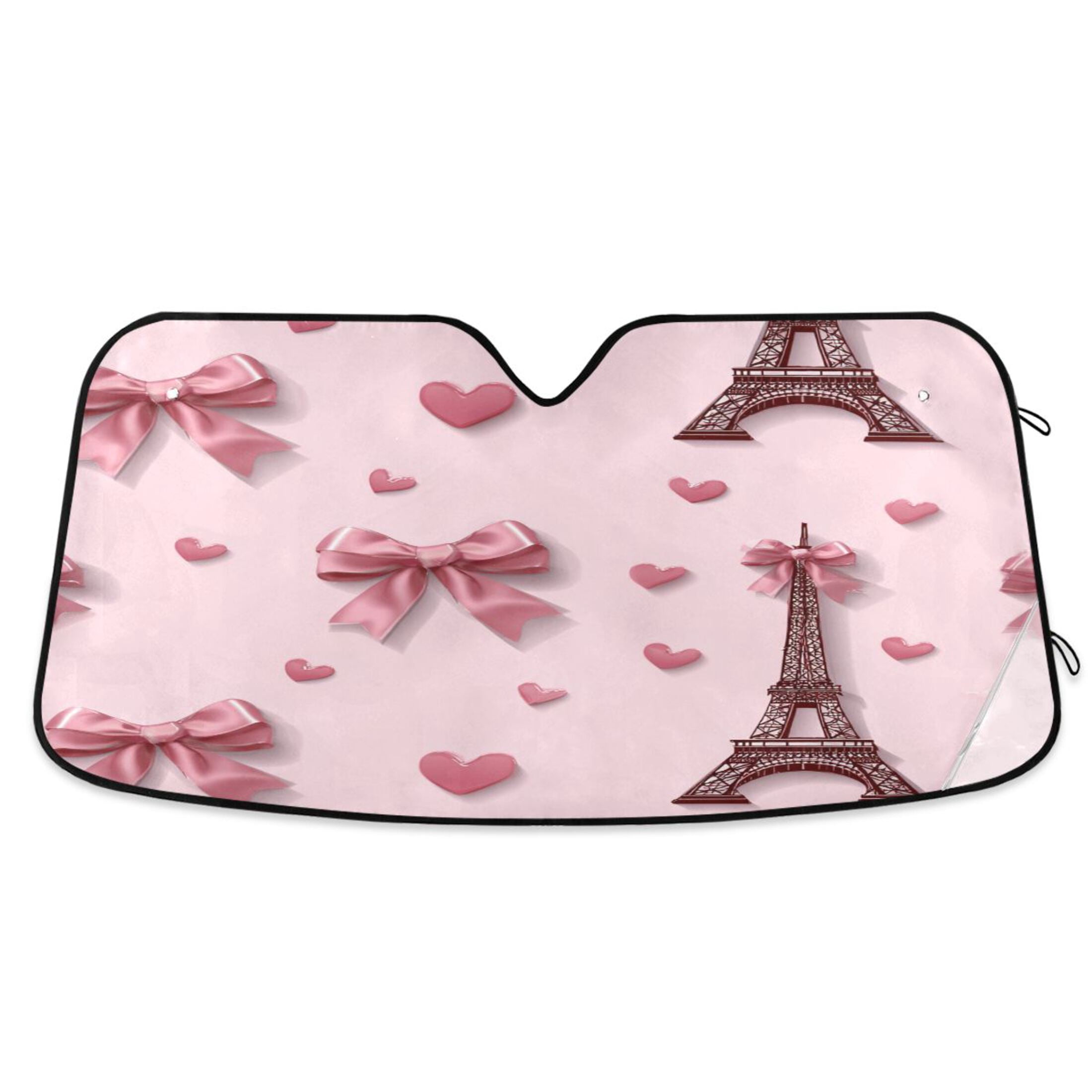 Valentine Effiel Tower with Bows Hearts Windshield Sun Shade Automobile ...