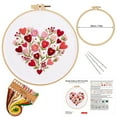 Valentine Embroidery Kit – 3 Hoops, 3 Patterns, Needles, Thread & Tools ...