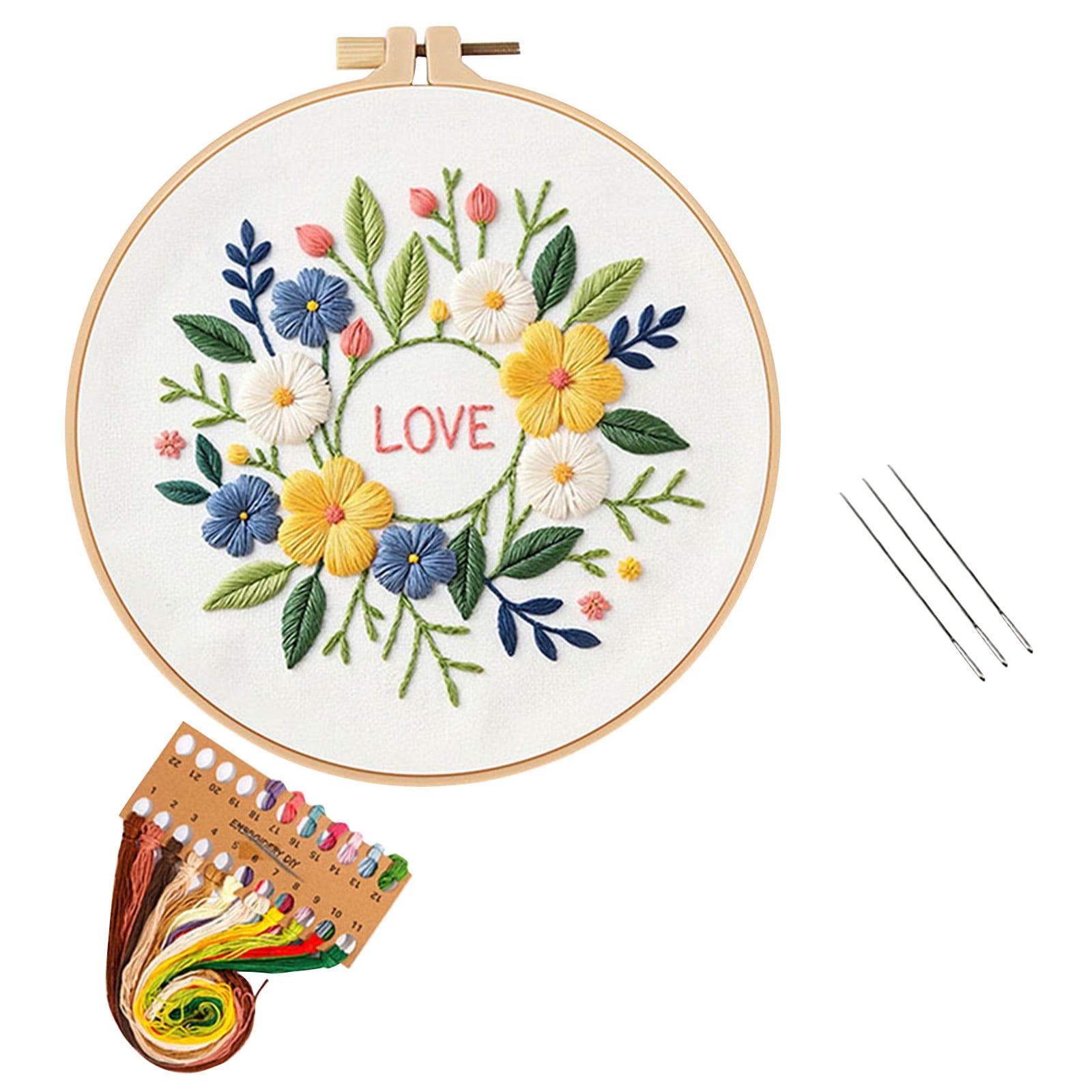 Valentine Embroidery Kit for Beginners - Heart Floral Design Adults ...