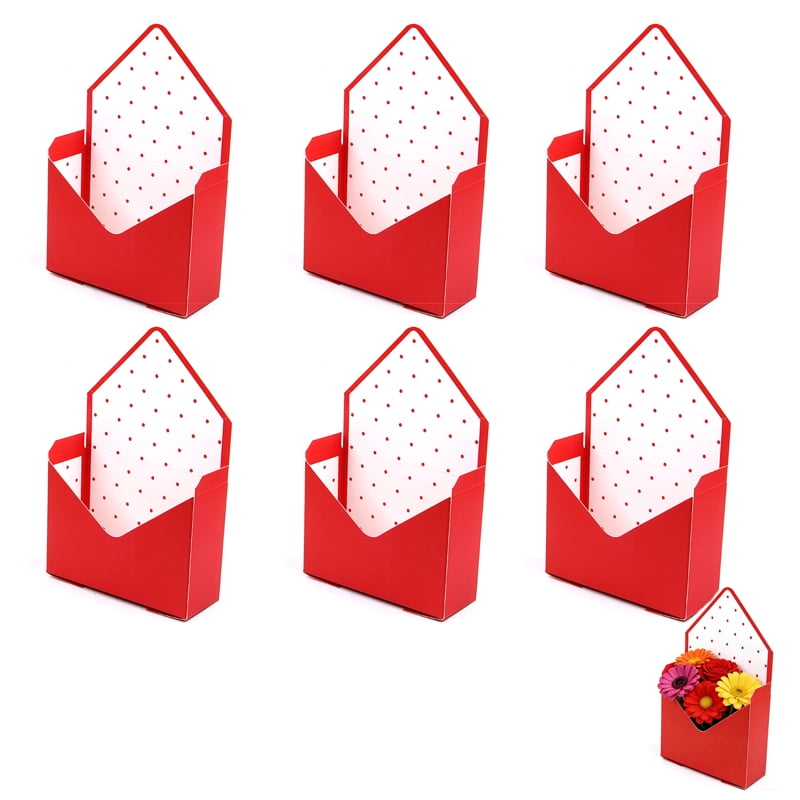 Valentine Envelope Box for Flowers - Romantic Red Gift Box with Love ...