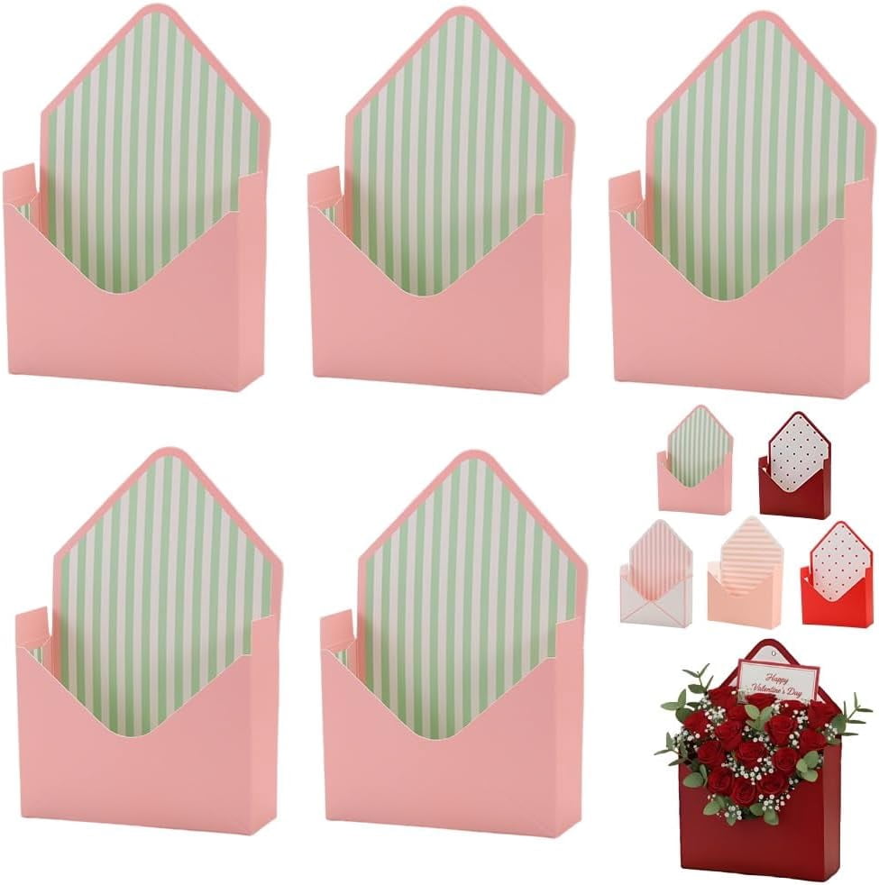 Valentine Envelope Boxes, Valentines Day Red Envelope Gift Box, Flower ...