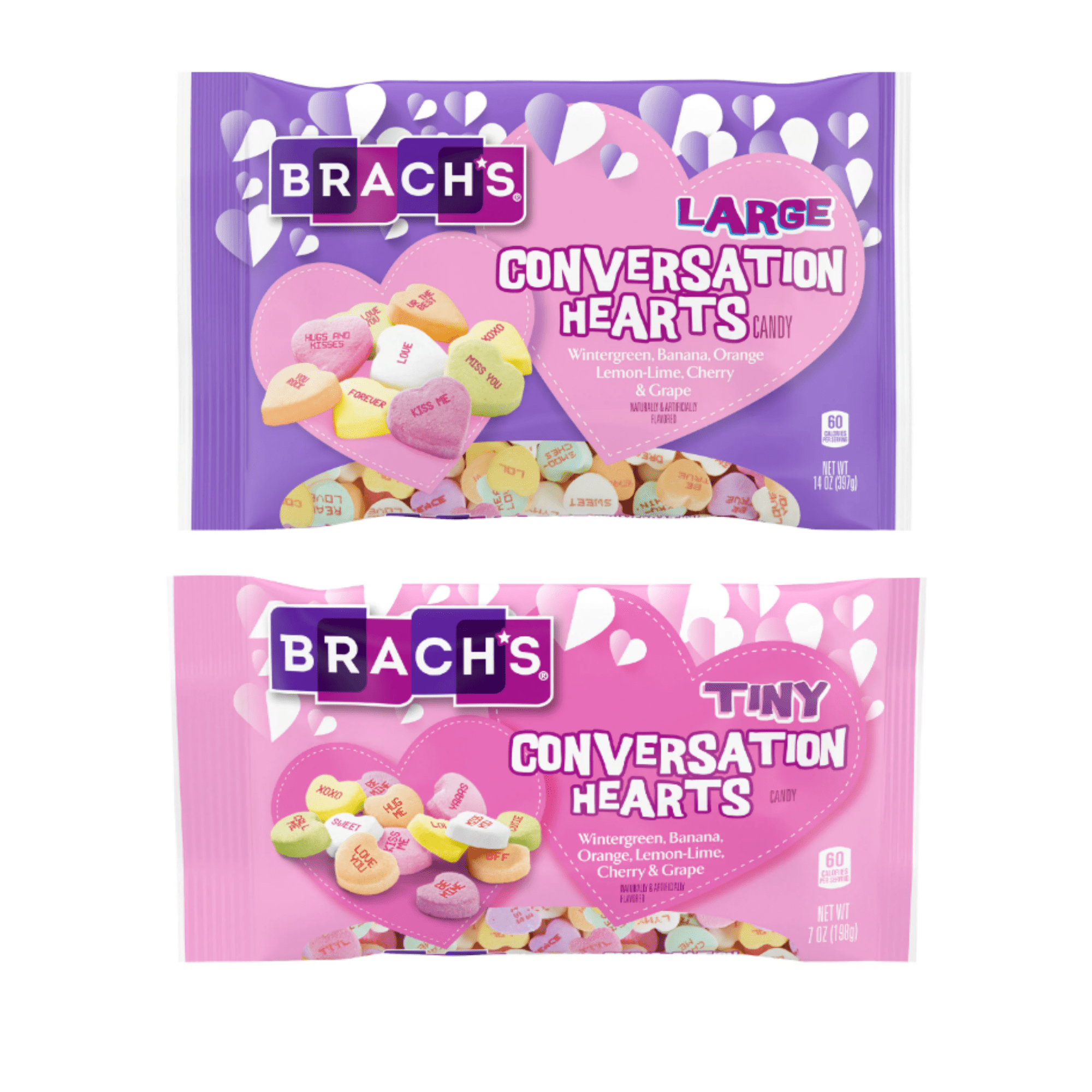 Valentine FSSTAM Large & Tiny Conversation Hearts Candy, Classic Fruits ...