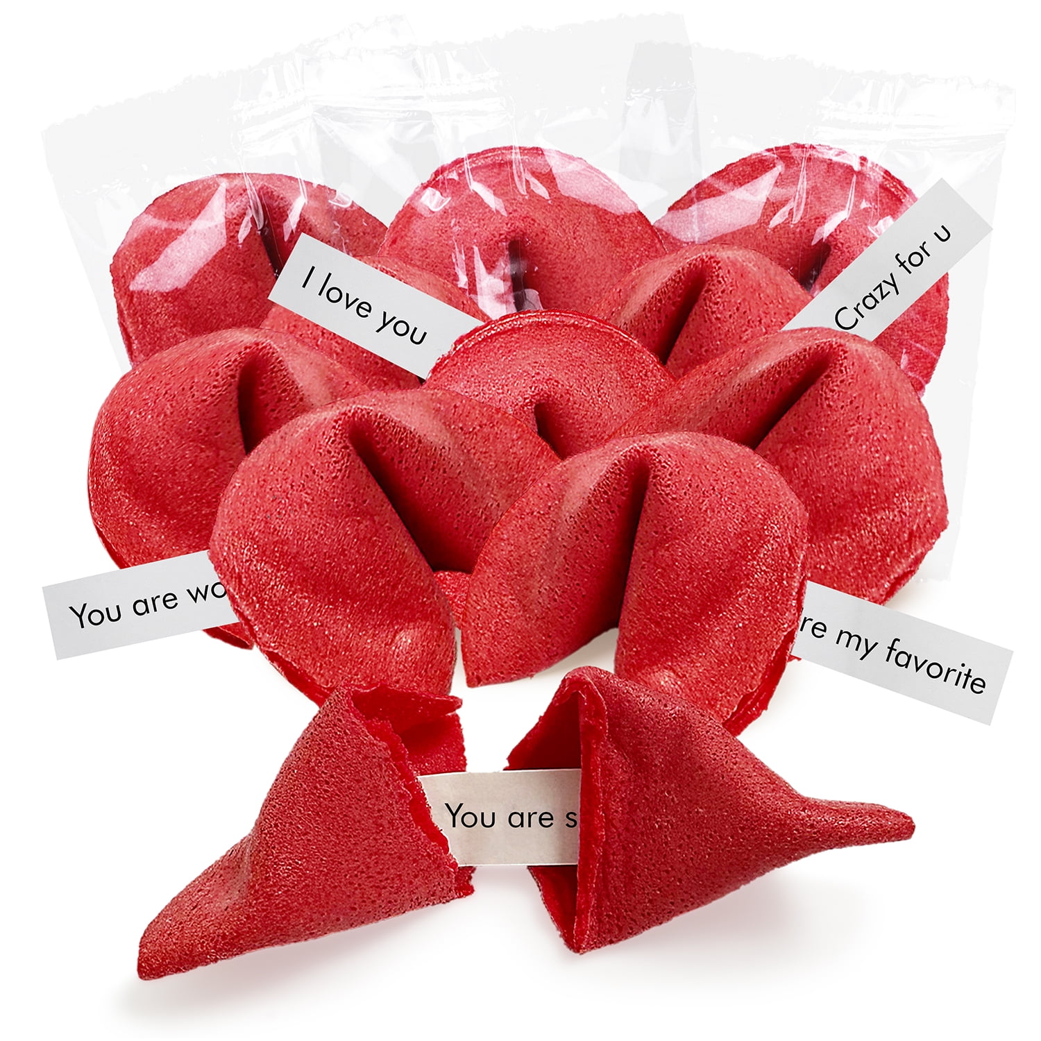 4E's Novelty 50 Valentine Fortune Cookies, Non-Candy Treats for Kids ...