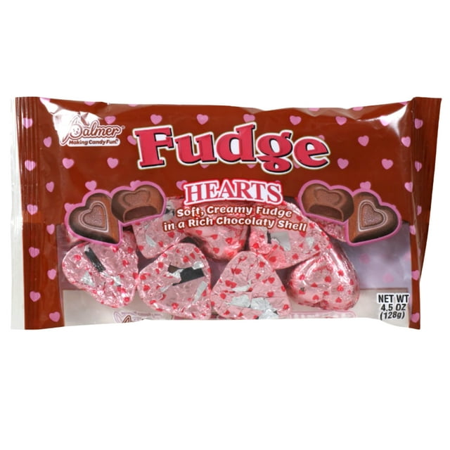 Valentine Fudge Heart Chocolate Candies 4.5 oz Individually Wrapped for ...