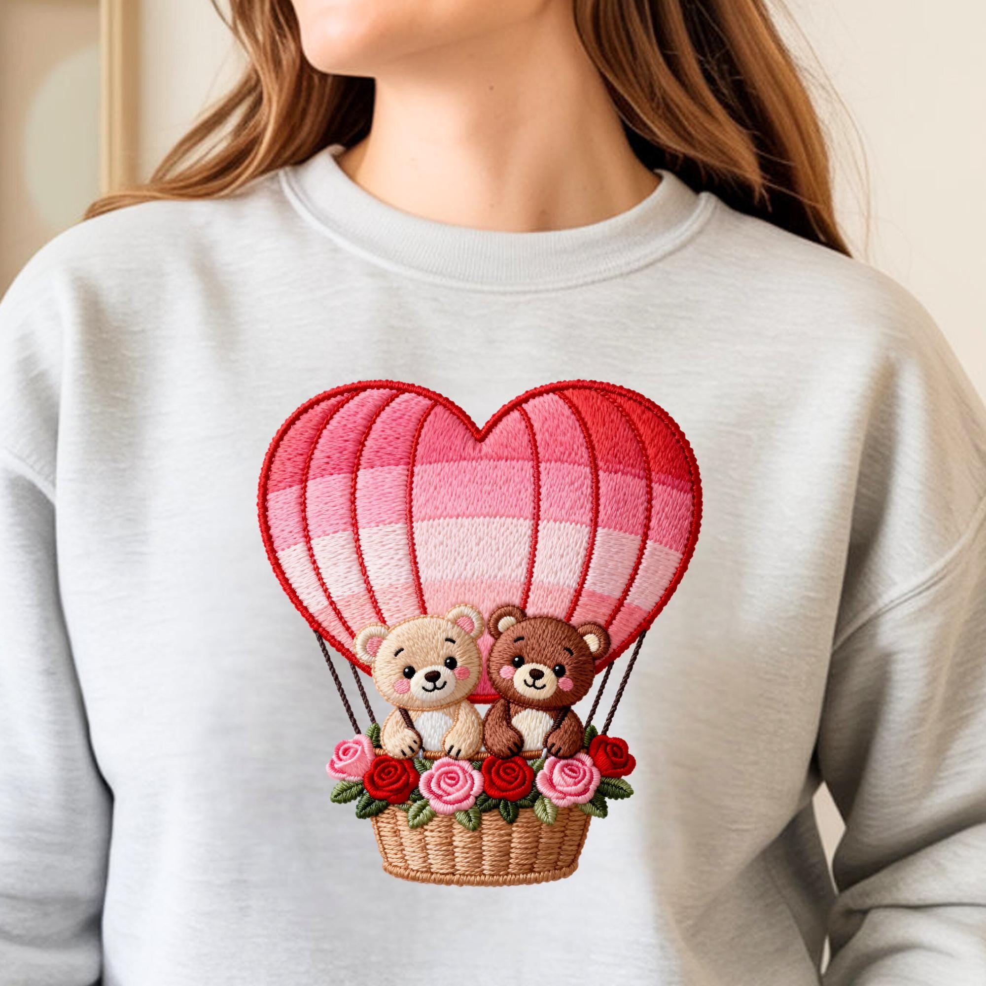 Valentine : Fuzzy Bear Heart Balloon Sublimation Design () - Walmart.com
