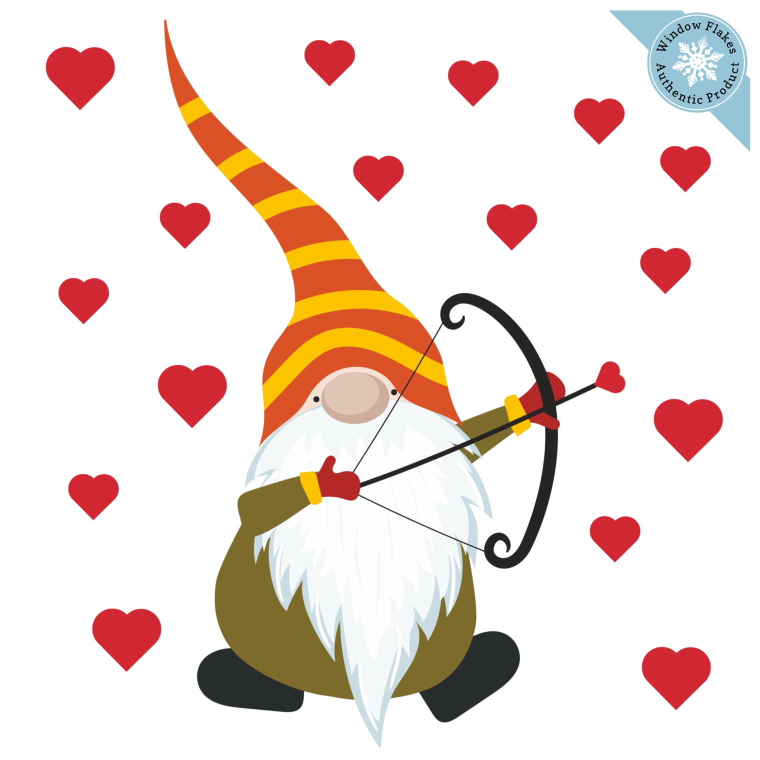 Valentine Gnome Window Cling Decorations :: Small Medium - Walmart.com