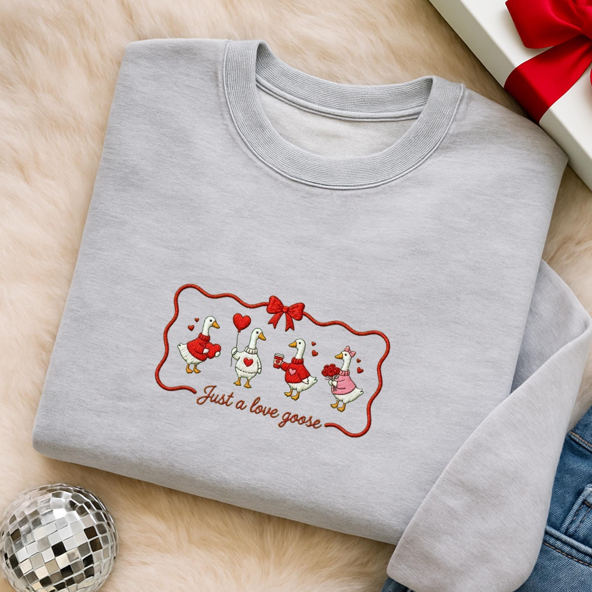 Valentine Goose Embroidery , Coquette Goose Lover Machine Embroidery ...