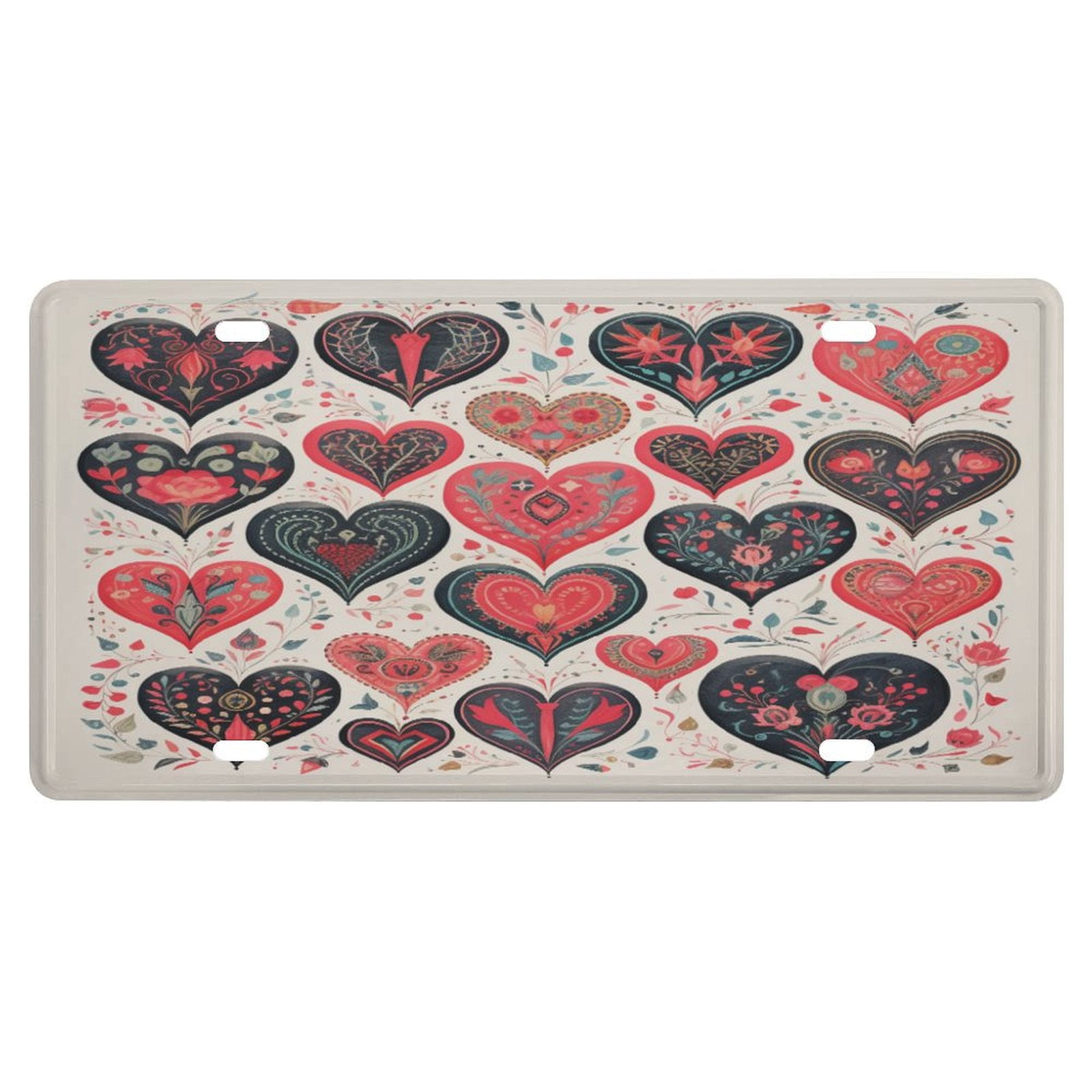 Valentine Heart Designs Metal Car Plate Custom License Plate Holder ...