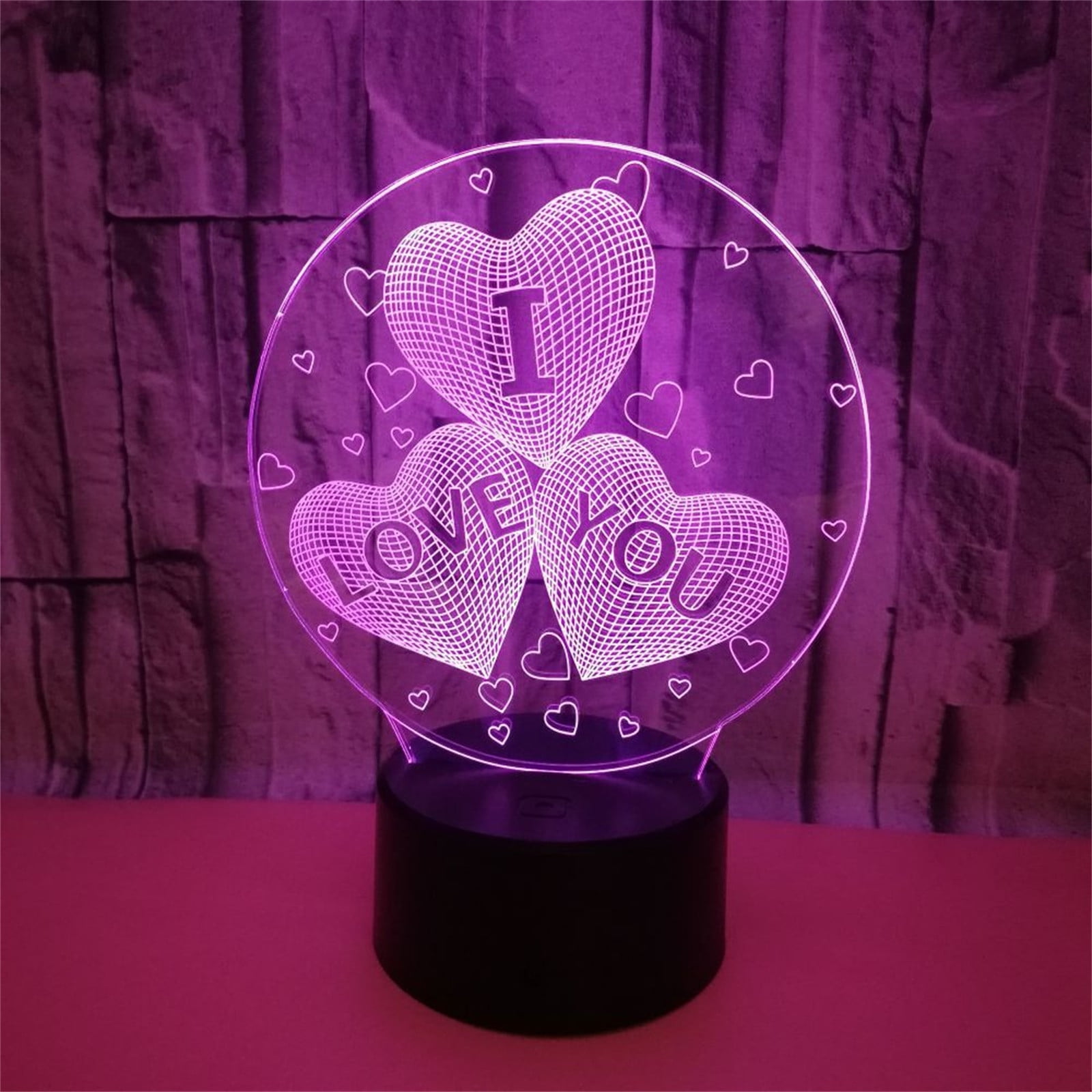 Valentine Heart Shaped Neon Light Pink Heart Lamp with Holder Base ...
