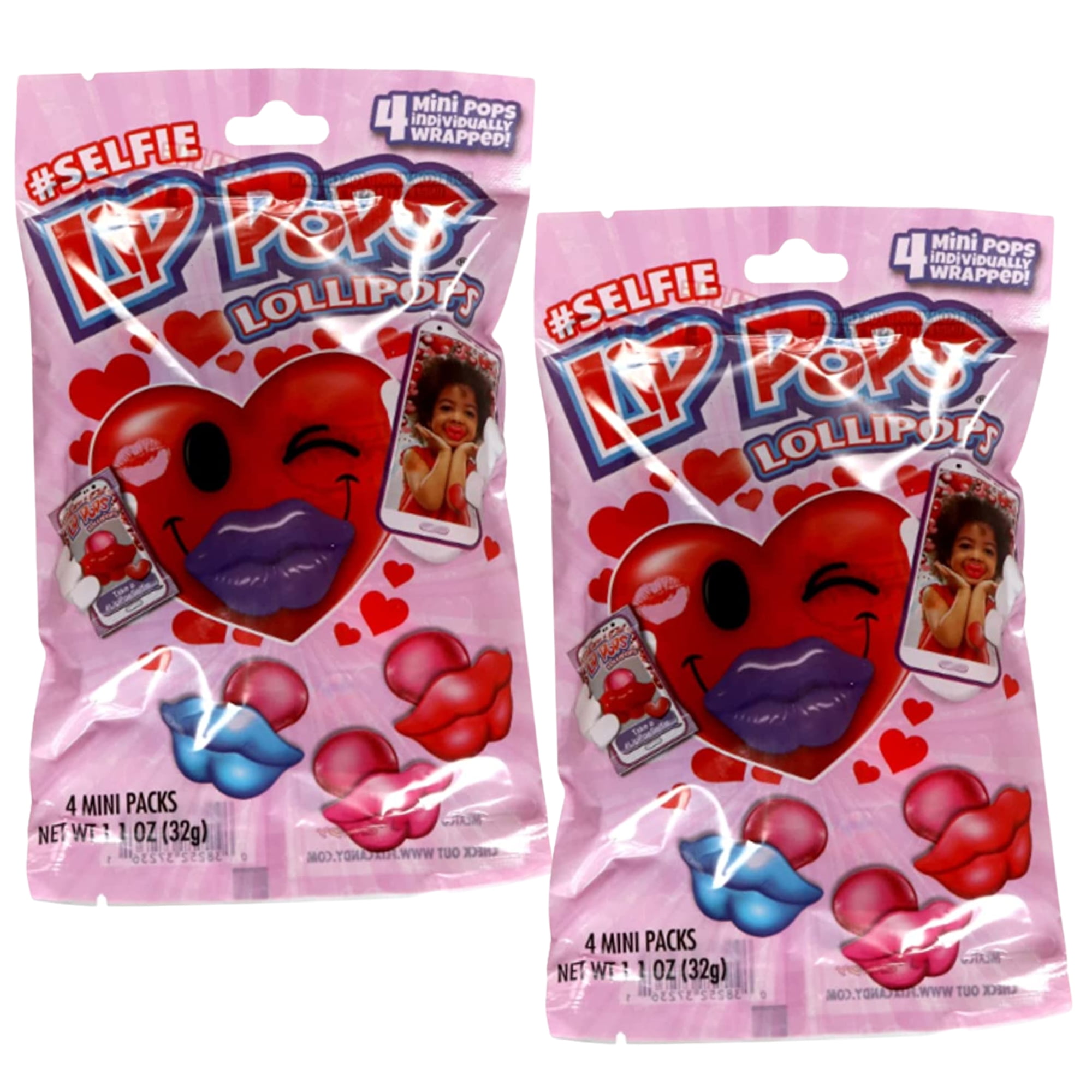 Valentine Lip Lollipops 4pcs Kissy Lip Pops Assorted Flavors for ...