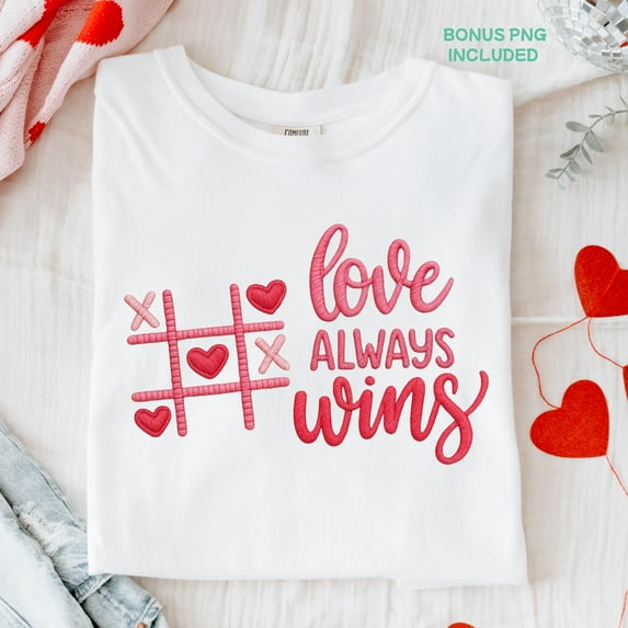 Valentine Love Always Wins Embroidery Heart Design - Walmart.com