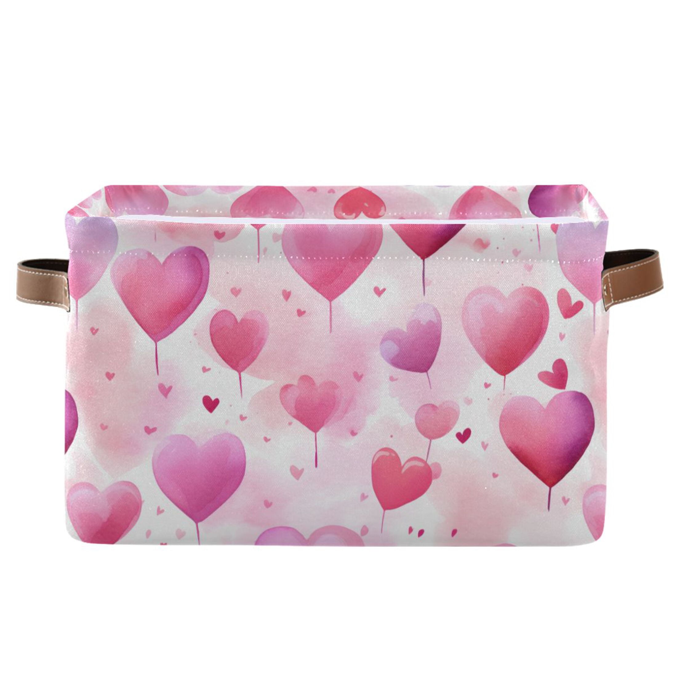 Valentine Love Heart Storage Basket Large Foldable Storage Bin Laundry ...